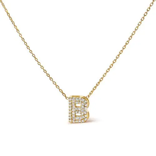 HAUS OF BRILLIANCE 10k Gold Diamond Accent Initial Pendant Necklace - Yellow | B